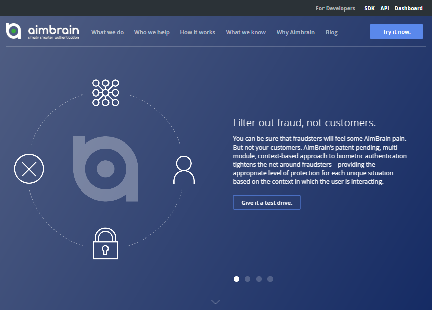 Aimbrain: first product is a biometric security layer that can be used with any mobile data ...