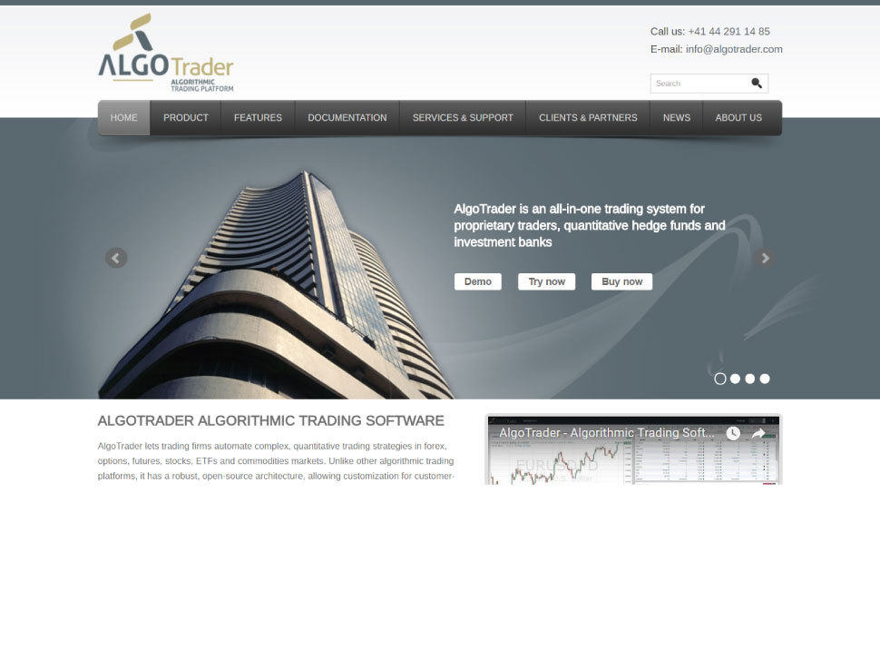 AlgoTrader: AlgoTrader provides trading strategies for trading firms
