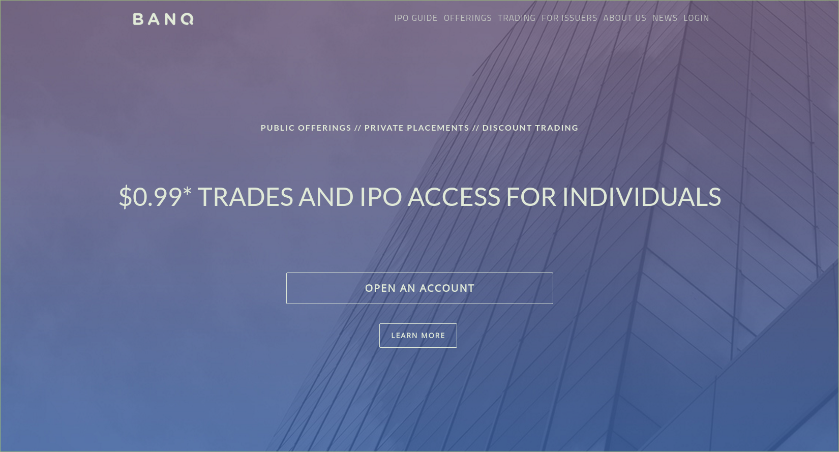 banq: $0.99* Trades and IPO access for individuals