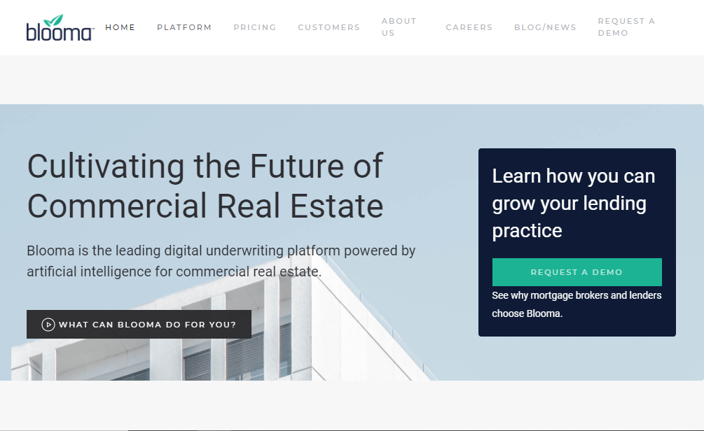 Blooma: A digital underwriting platform powered by artificial ...