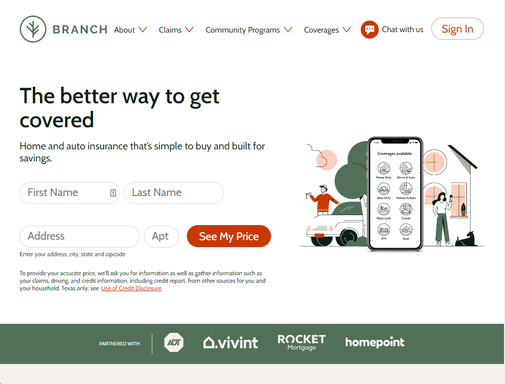 Branch Insurance: Instantly-Bundled Home & Car Insurance.