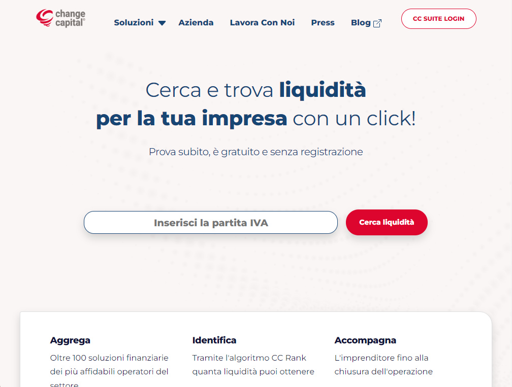 Change Capital: Cerca e trova liquidità per la tua impresa con un click!