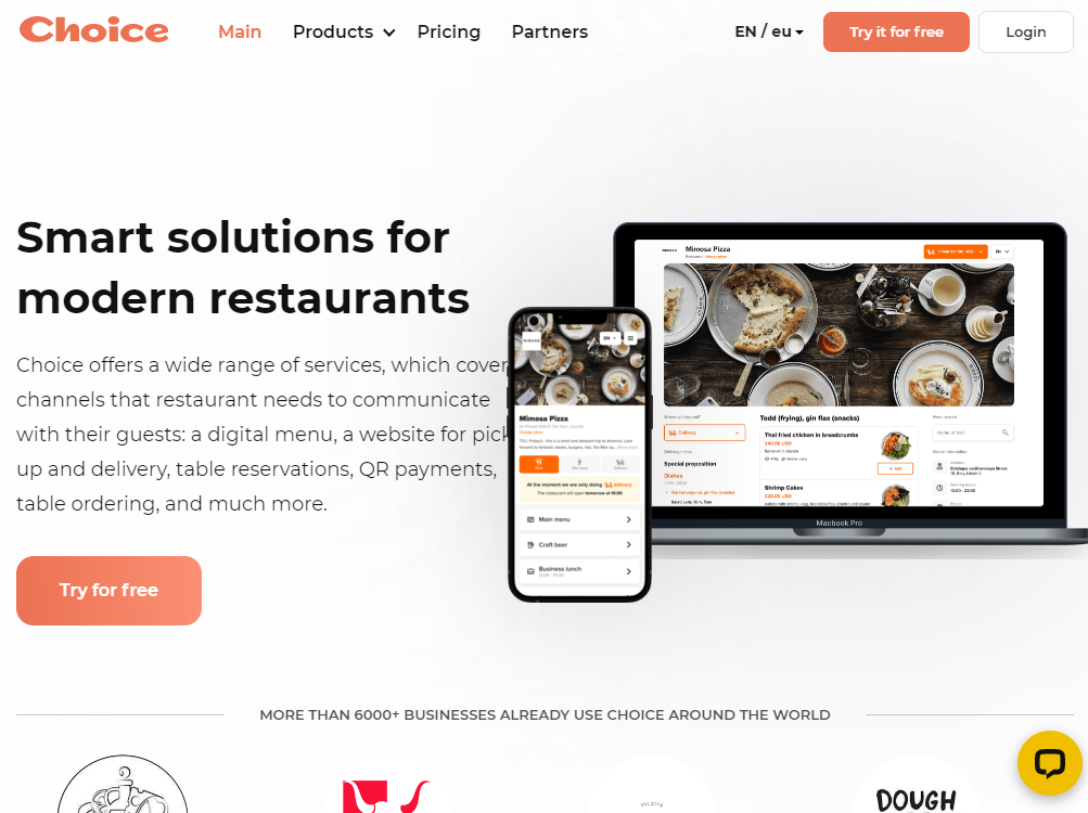 Choice QR: Smart solutions for modern restaurants.