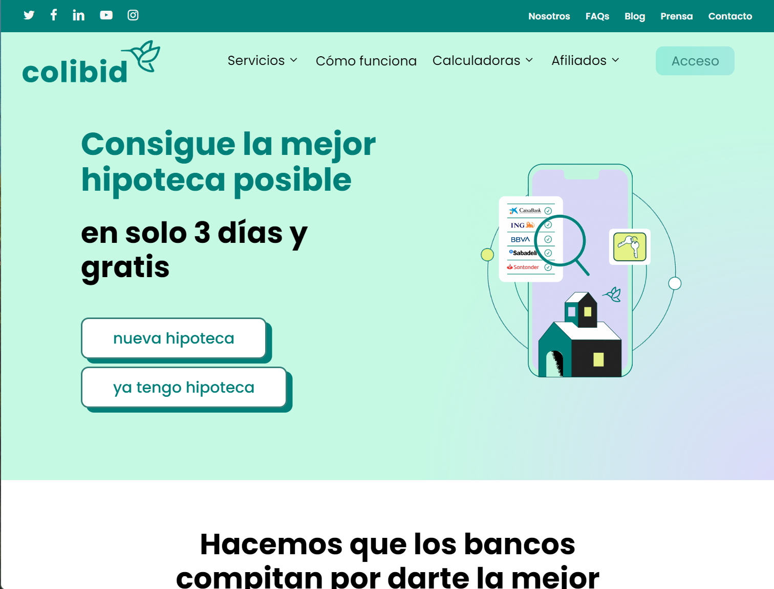Colibid: Ni bróker ni comparador. Somos la revolución hipotecaria.