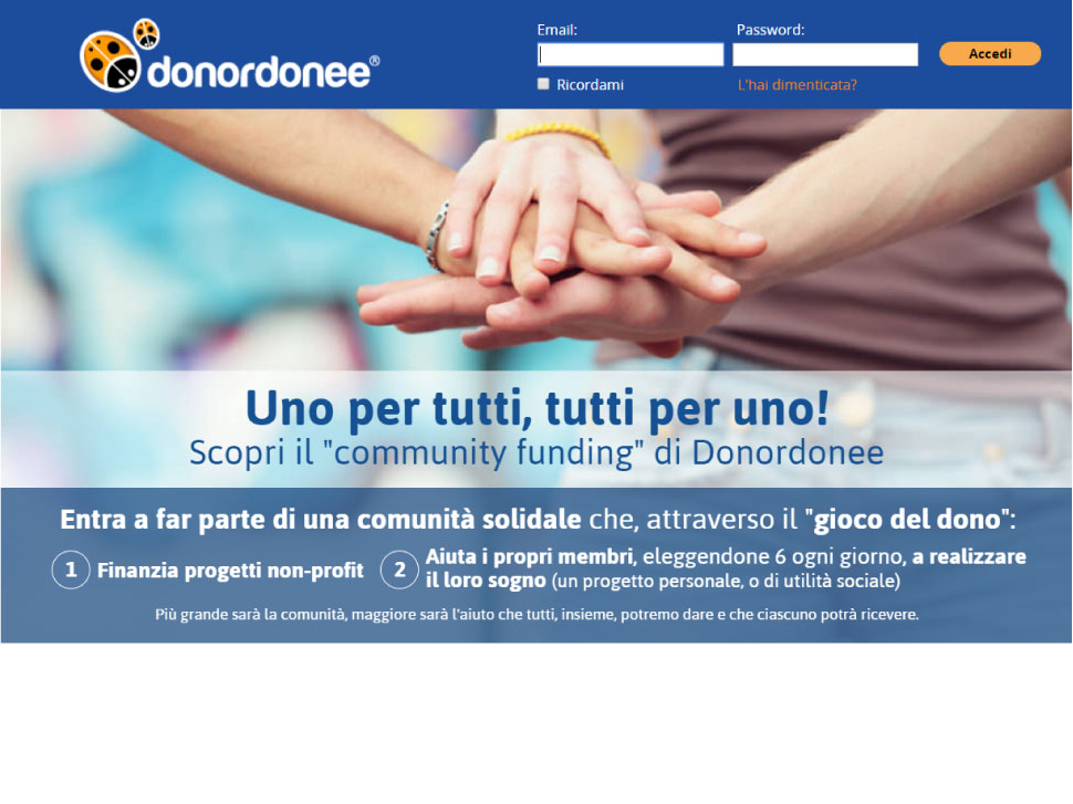 Donor Donee: Piattaforma di Raccolta Fondi