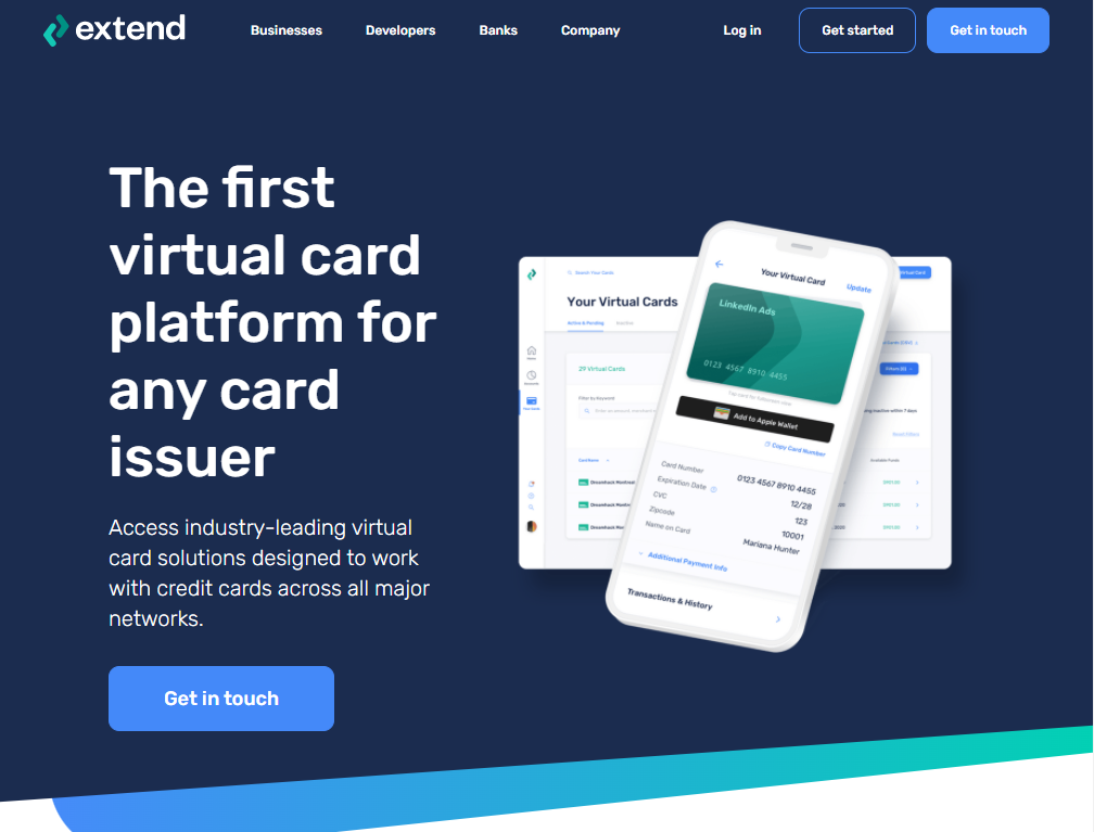 Extend: The first virtual card platform for any card issuer.