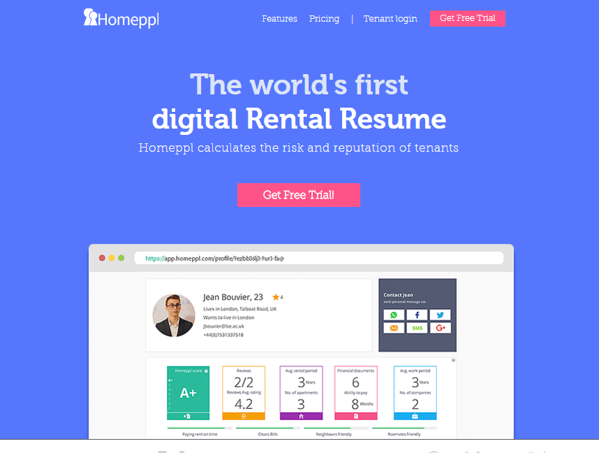 Homeppl: The world's first digital rental resume