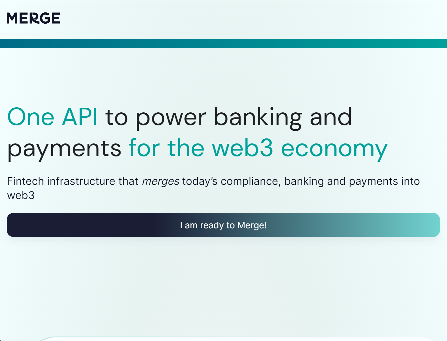 Merge: One API to power banking and payments for the web3 economy.