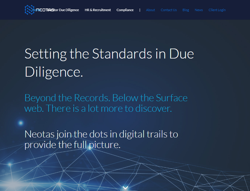 Neotas: Neotas are a new startup providing Due Diligence services using ...