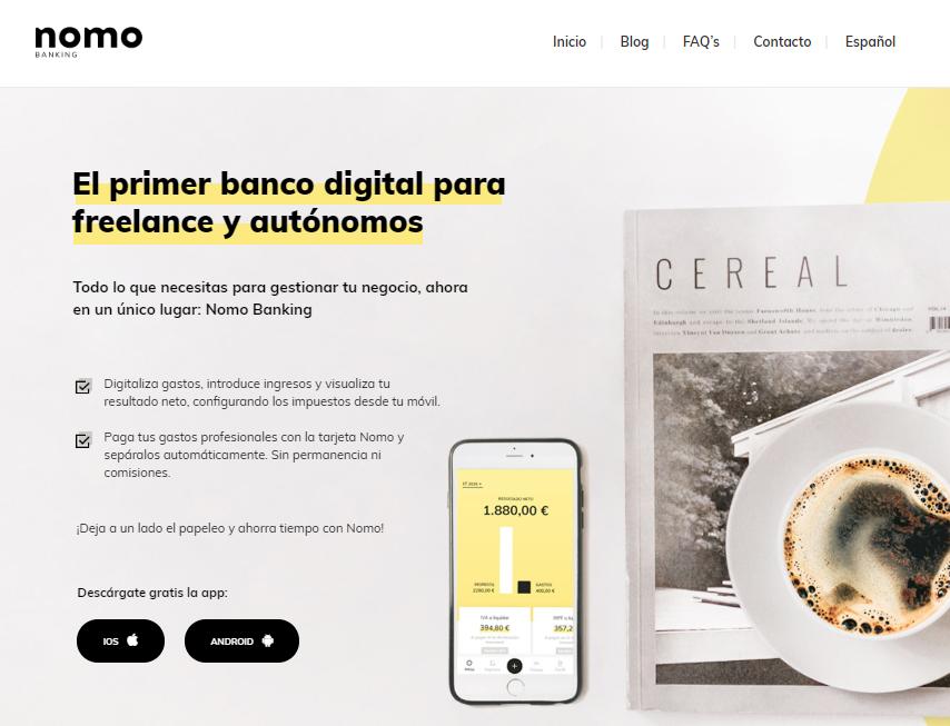 Nomo: Digital Banking para freelance y autónomos