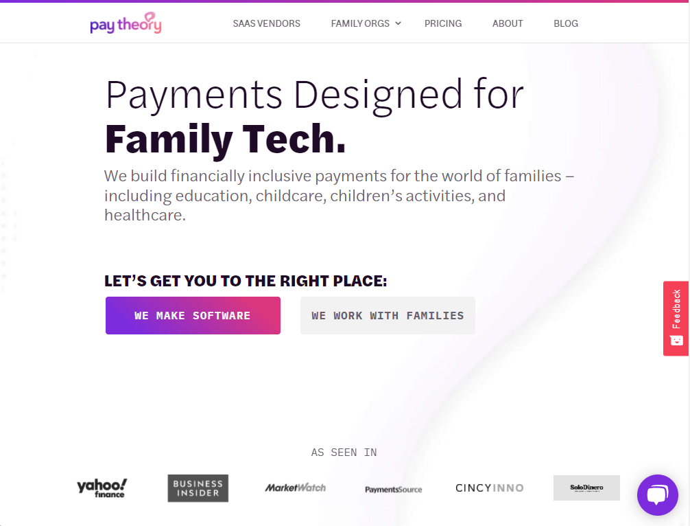 Pay Theory: Payments Designed for Family Tech.