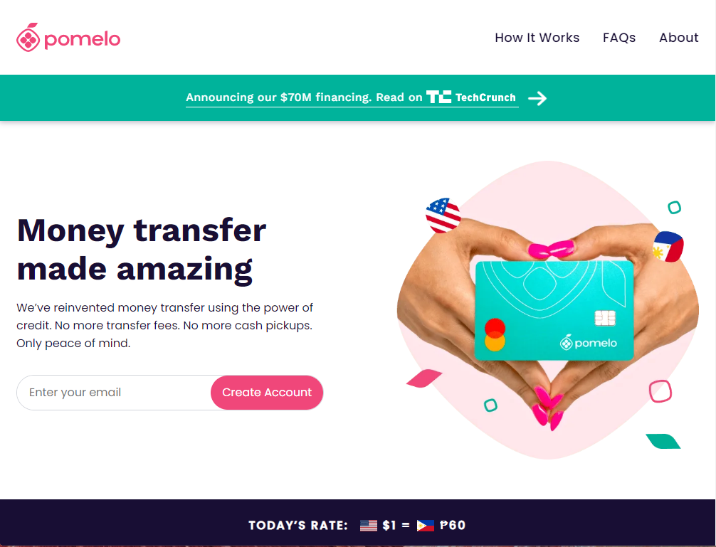 Pomelo: The refreshing way to receive money fast.
