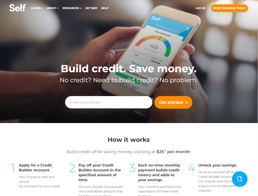 Self Financial: Build credit. Save money.