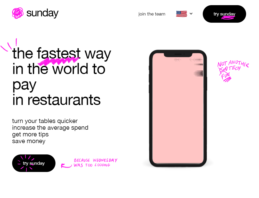 sundayapp: The fastest way in the world to pay in restaurants. sunday ...