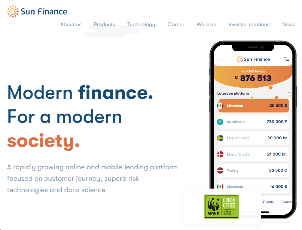 Sun Finance: Modern finance. For a modern society.