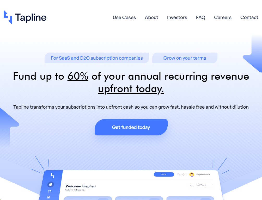Tapline: Tap into non dilutive and instant funding today and grow ...