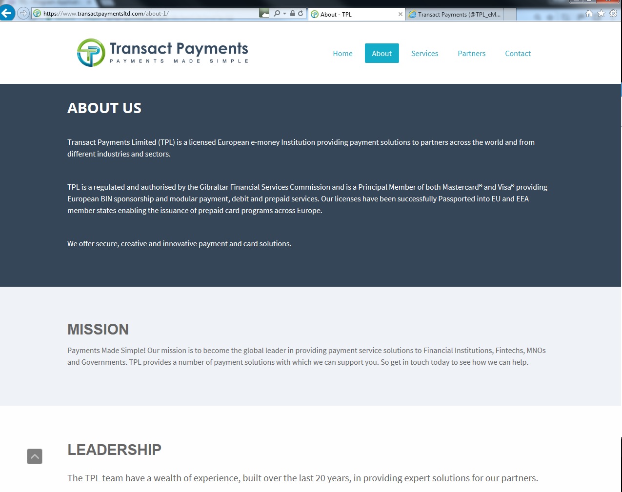 TPL - Transact Payments Limited: TPL is a licensed European e-money ...