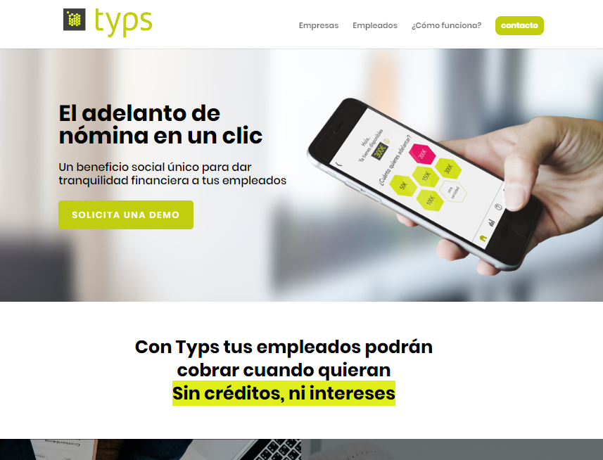 Typs: El adelanto de nómina en un clic