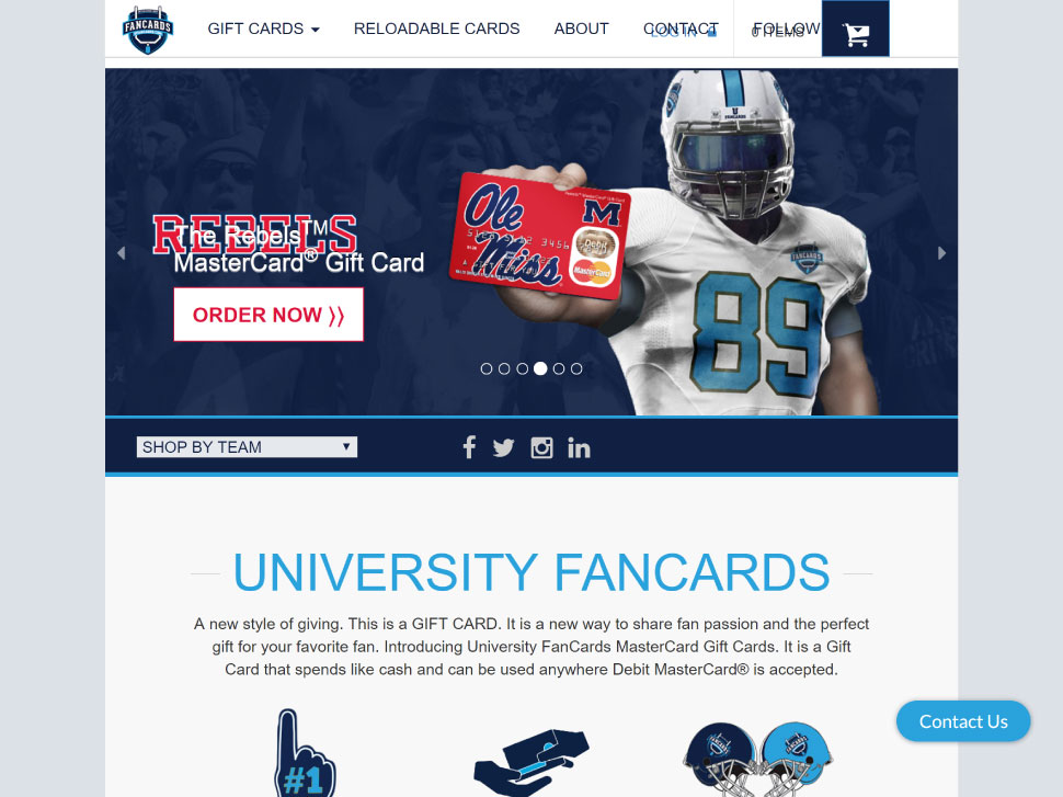 University FanCards: Prepaid reloadable cards for schools.